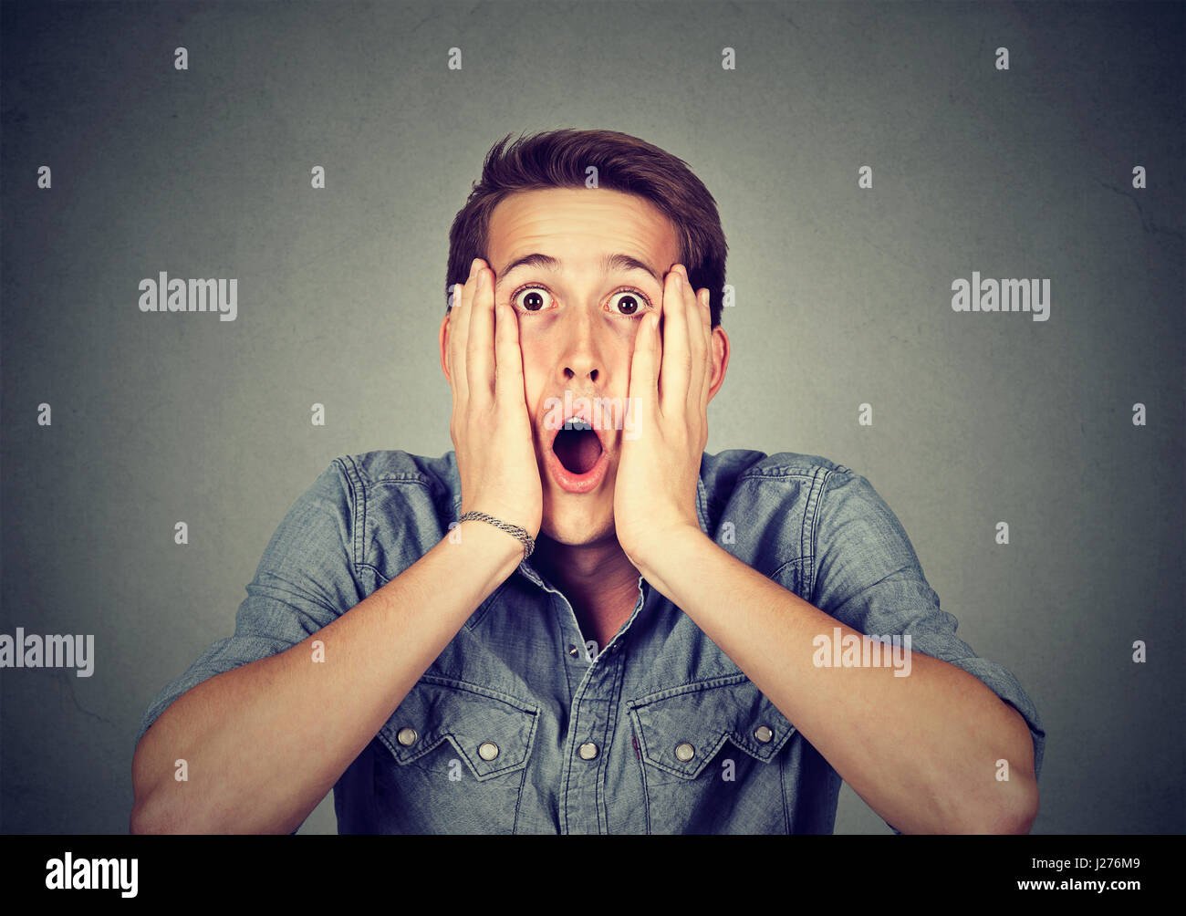portrait of surprised man Stock Photo - Alamy