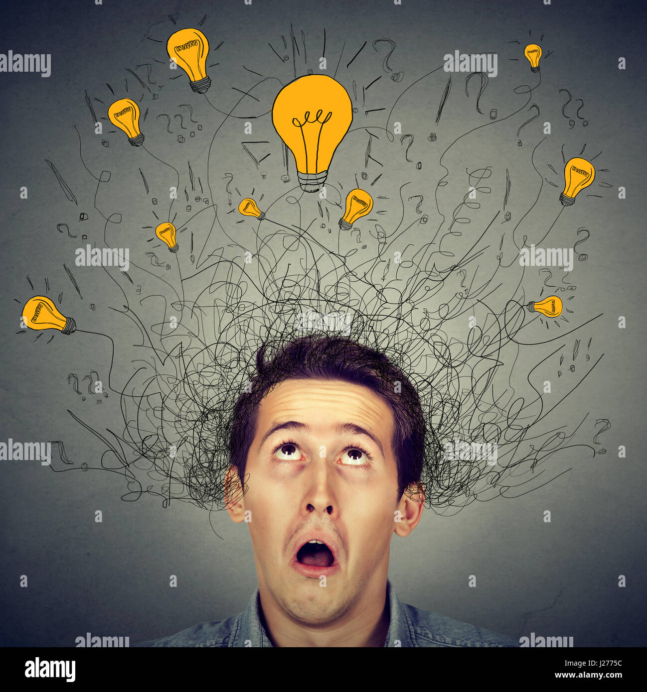 Head face concept clever hi-res stock photography and images - Alamy