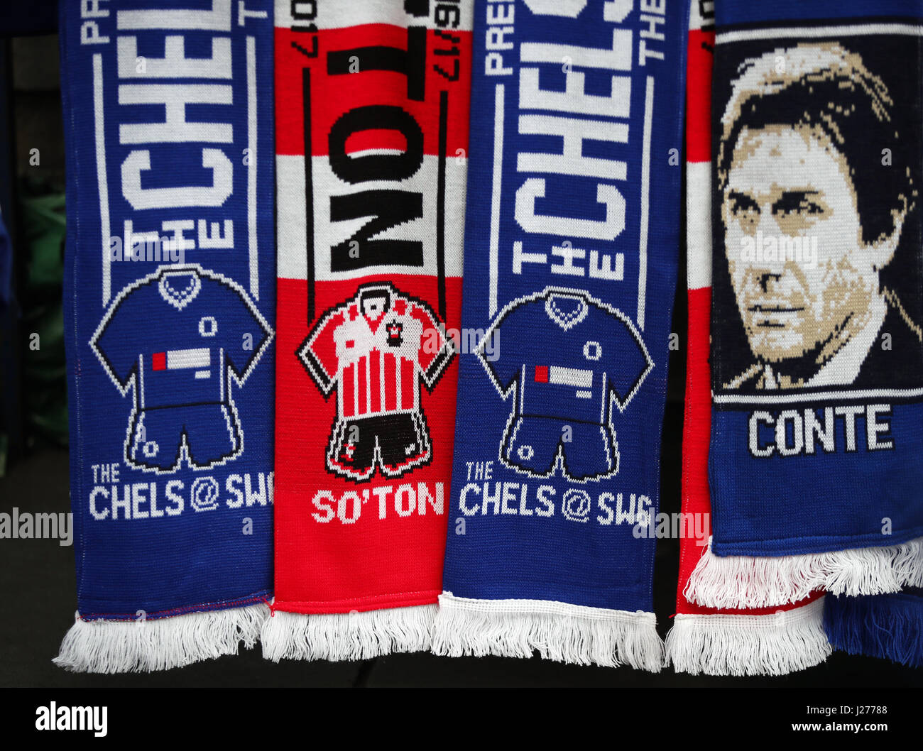 Chelsea and Southampton scarves on sale before the Premier League match ...