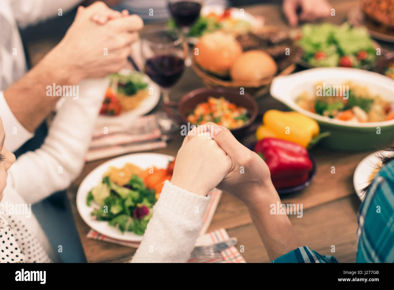 Happy caucasian family having dinner hi-res stock photography and ...