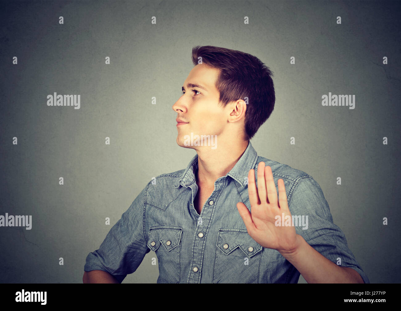 Closeup portrait young annoyed angry man with bad attitude giving talk ...