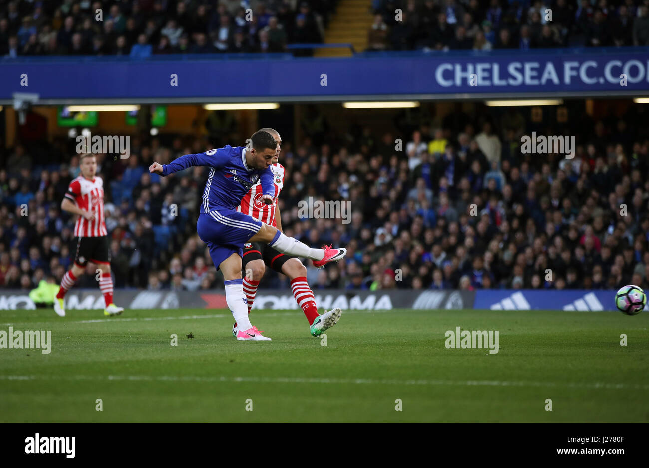 Chelsea's Eden Hazard scores his side's first goal of the game during ...