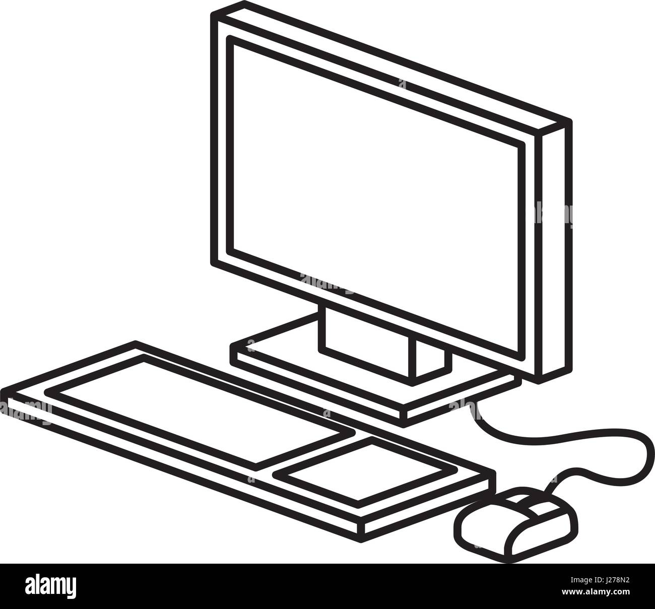 computer desktop isolated icon Stock Vector Image & Art - Alamy