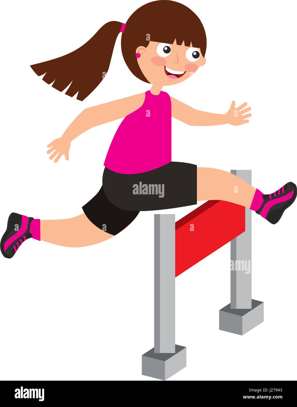 little girl in obstacle race Stock Vector Image & Art - Alamy