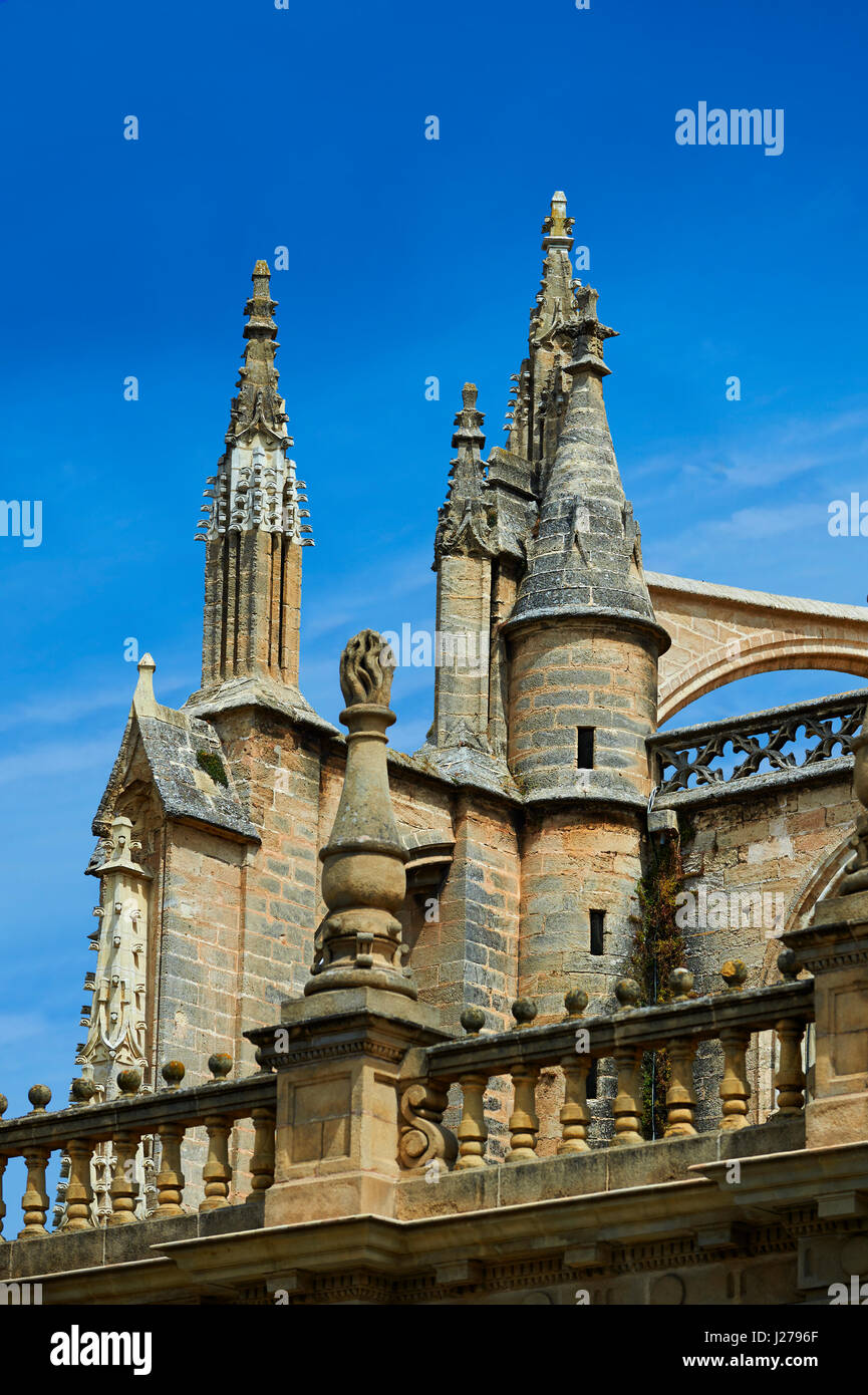 Gothic architectural detail of the Seville Cathedral, Spain Stock Photo ...