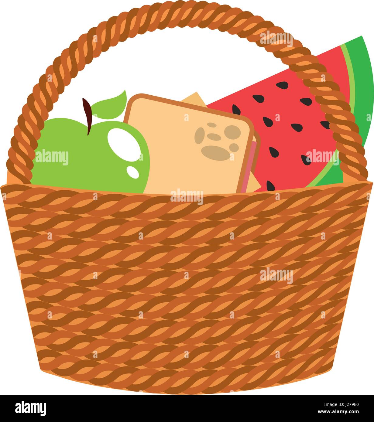 basket with fresh fruits icon Stock Vector Image & Art - Alamy