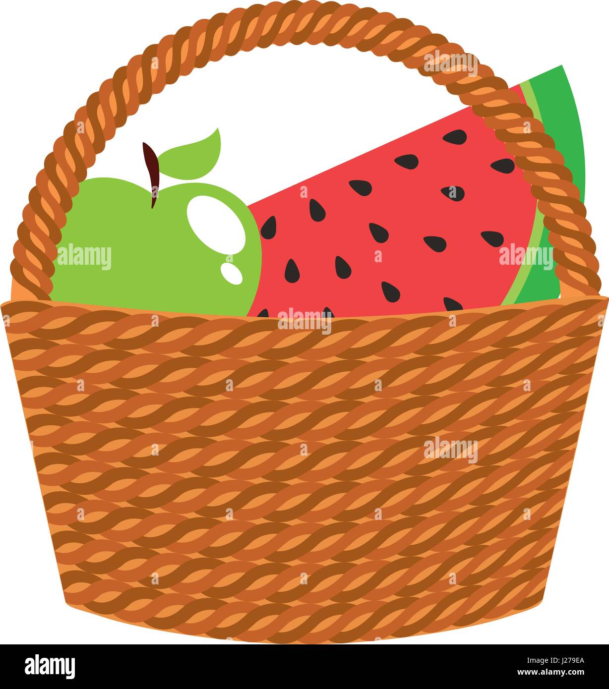 basket with fresh fruits icon Stock Vector Image & Art - Alamy