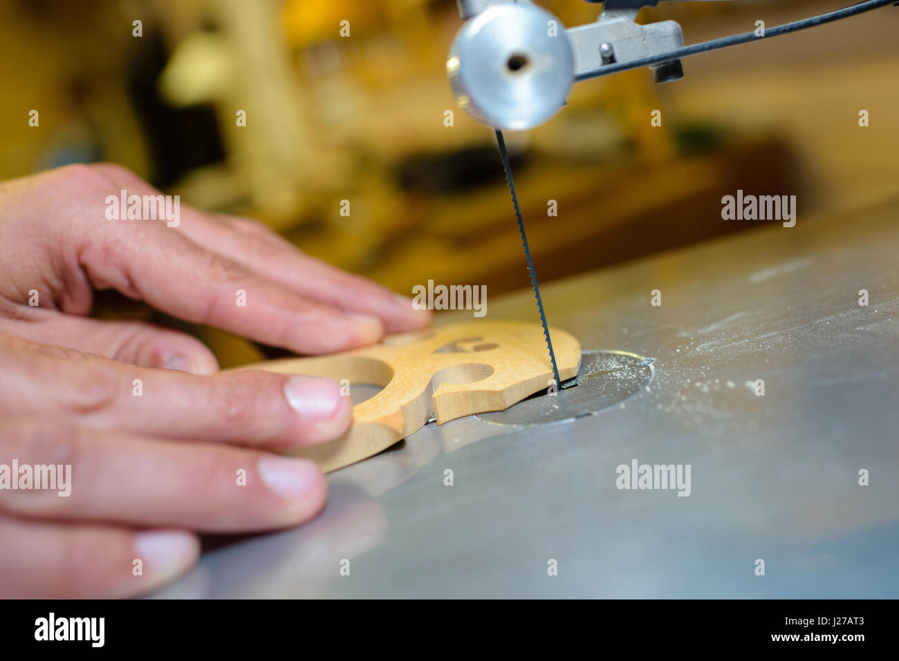 Precision blade cutting wood Stock Photo - Alamy