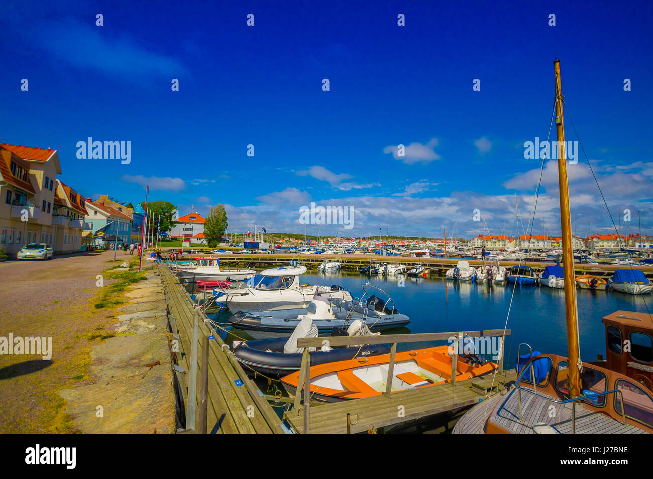 Beautiful view of Marstrand, popular sailing island, Sweden Stock Photo ...