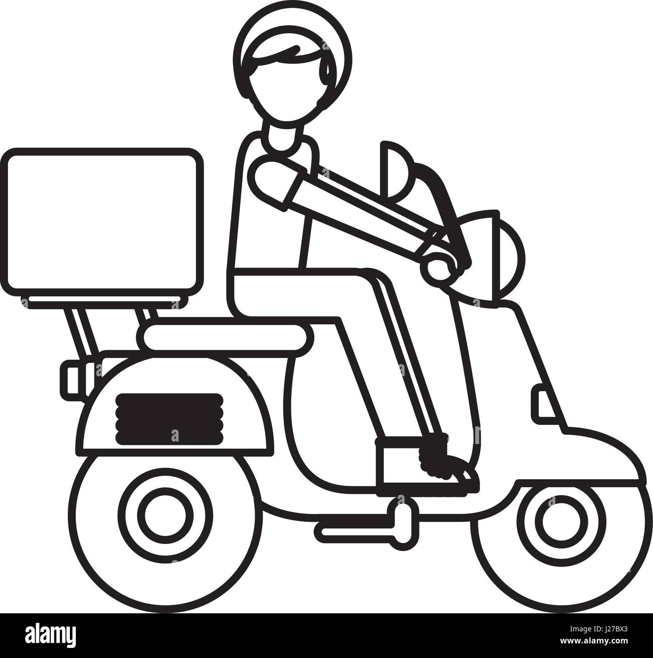 Motorcycle delivery Stock Vector Images - Alamy