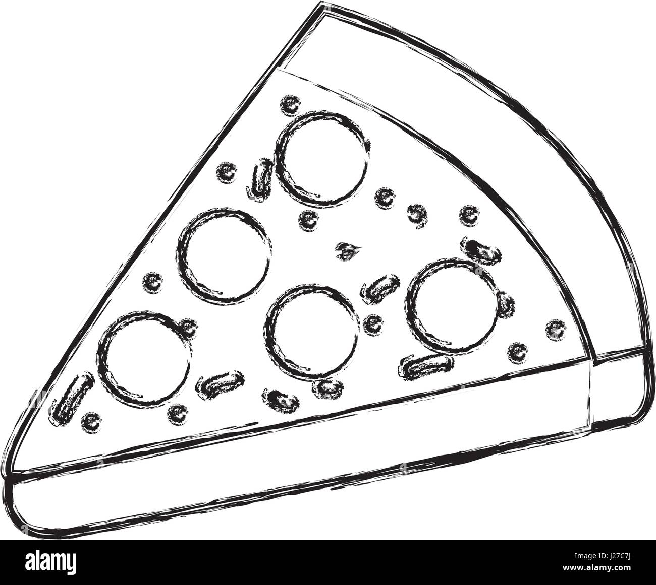 Delicious traditional pizza eating Black and White Stock Photos ...