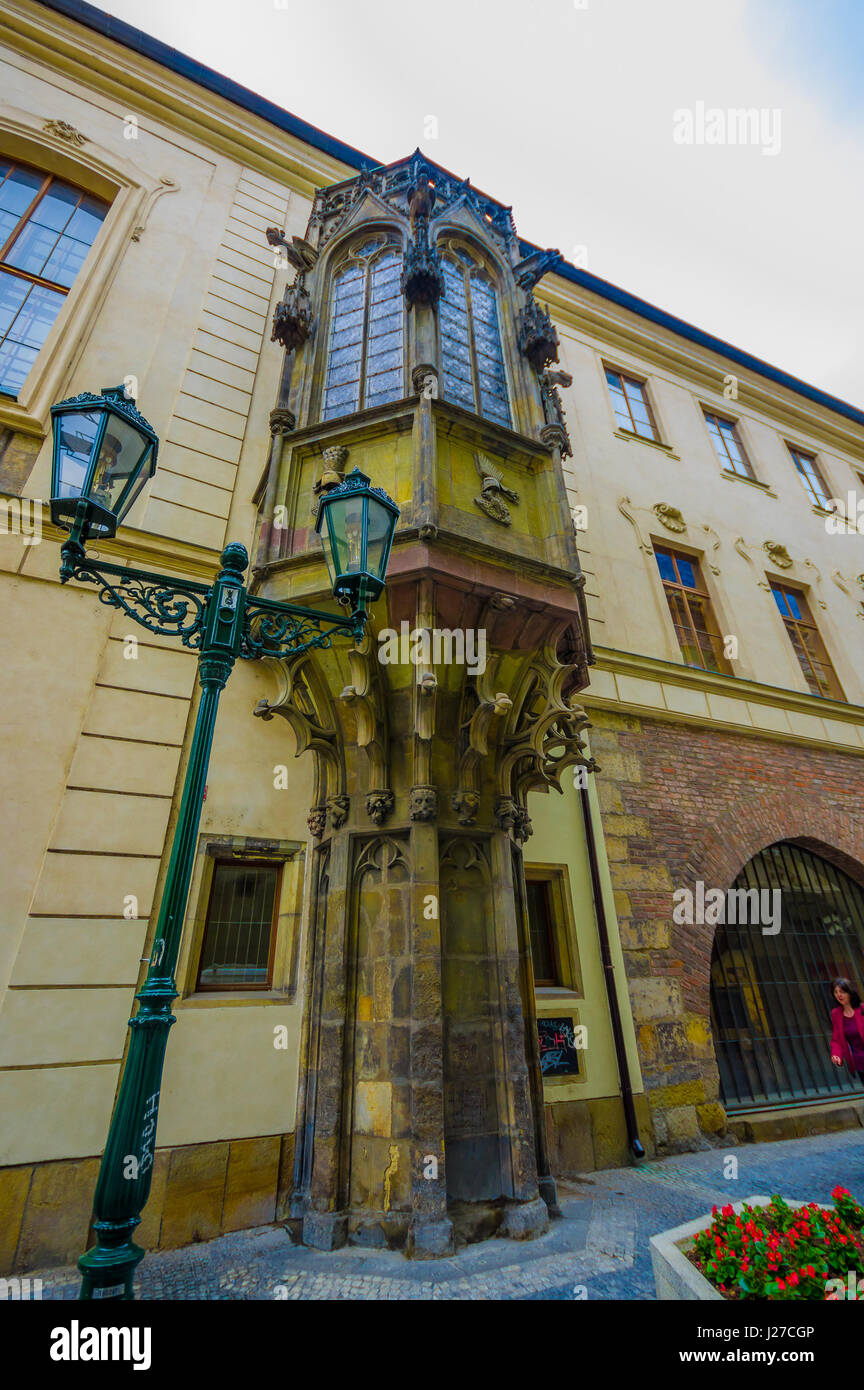 Prague, Czech Republic - 13 August, 2015: Spectacular built-in balcony ...