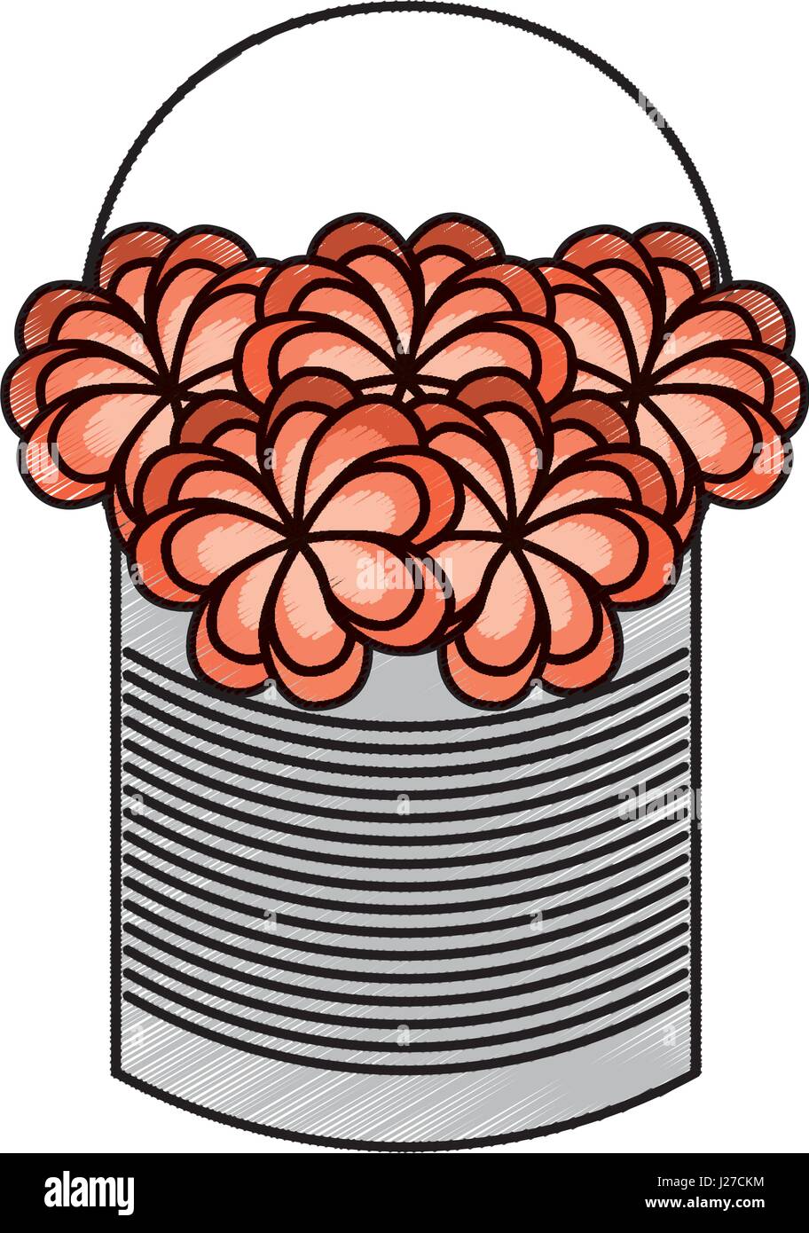 metal mason jar with flowers isolated icon Stock Vector Image & Art - Alamy