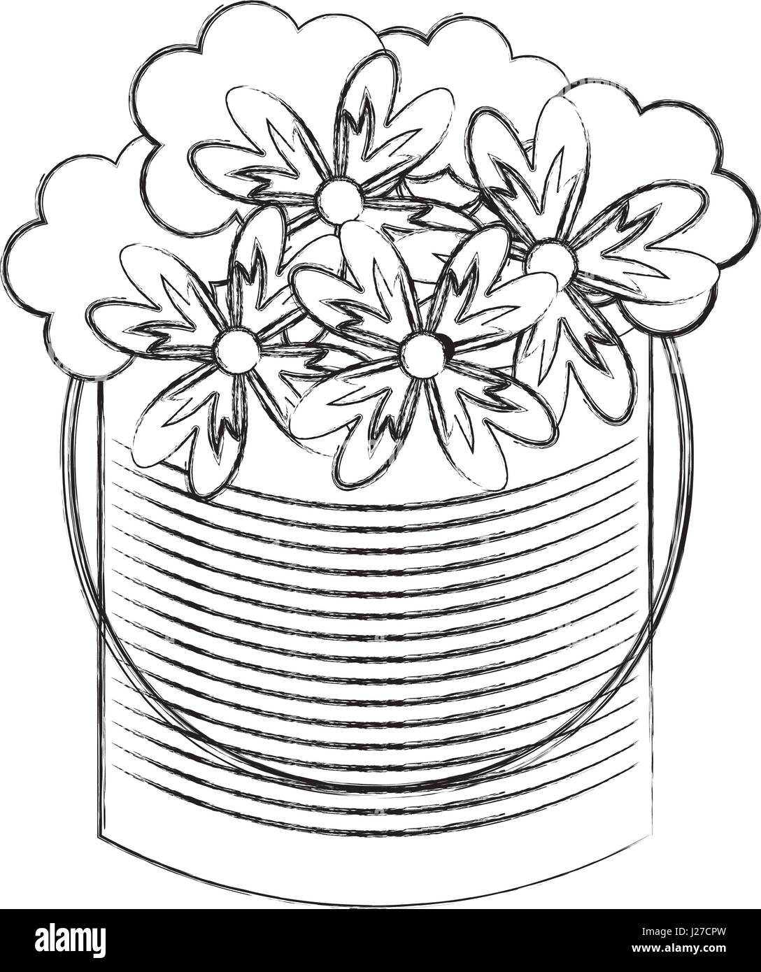 metal mason jar with flowers isolated icon Stock Vector Image & Art - Alamy