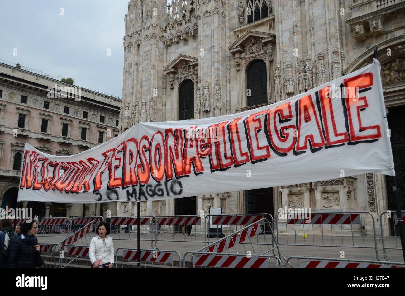 Milan, Italy. 25th Apr, 2017. Liberation Day protests in Milan, Italy ...