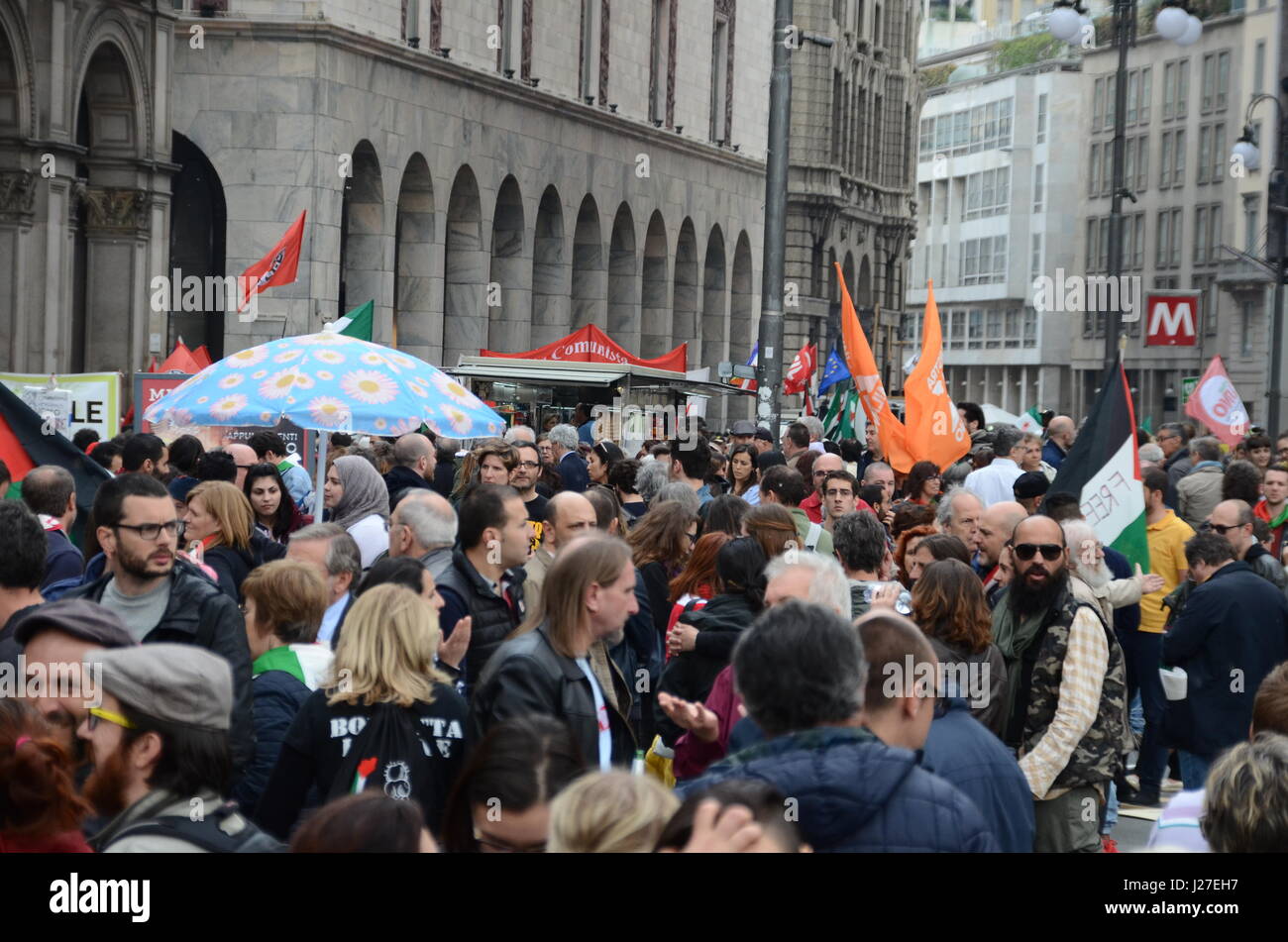 Milan, Italy. 25th Apr, 2017. Liberation Day Protests in Milan, Italy ...