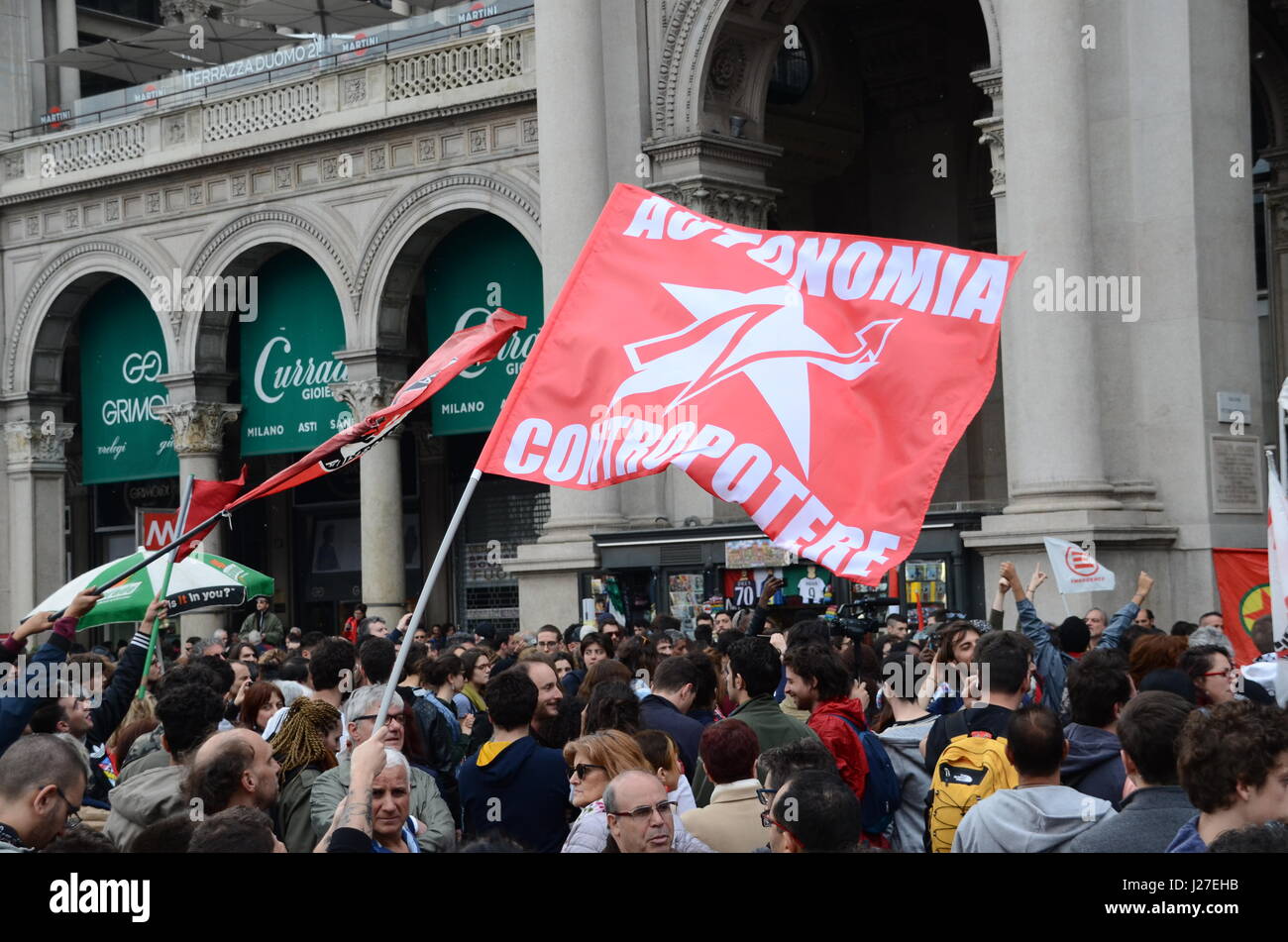 Milan, Italy. 25th Apr, 2017. Liberation Day Protests in Milan, Italy ...