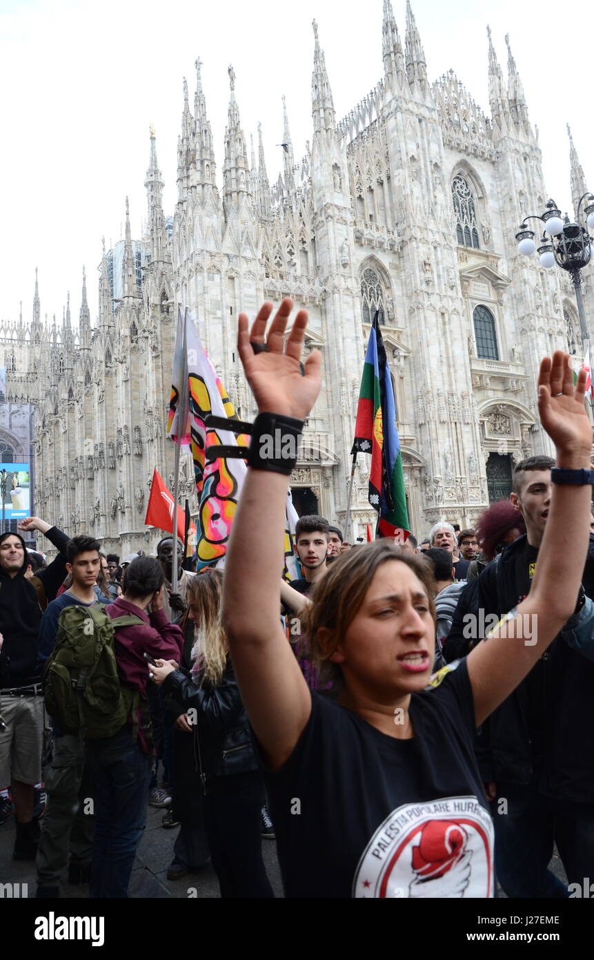 Milan, Italy. 25th Apr, 2017. Liberation Day Protests in Milan, Italy ...