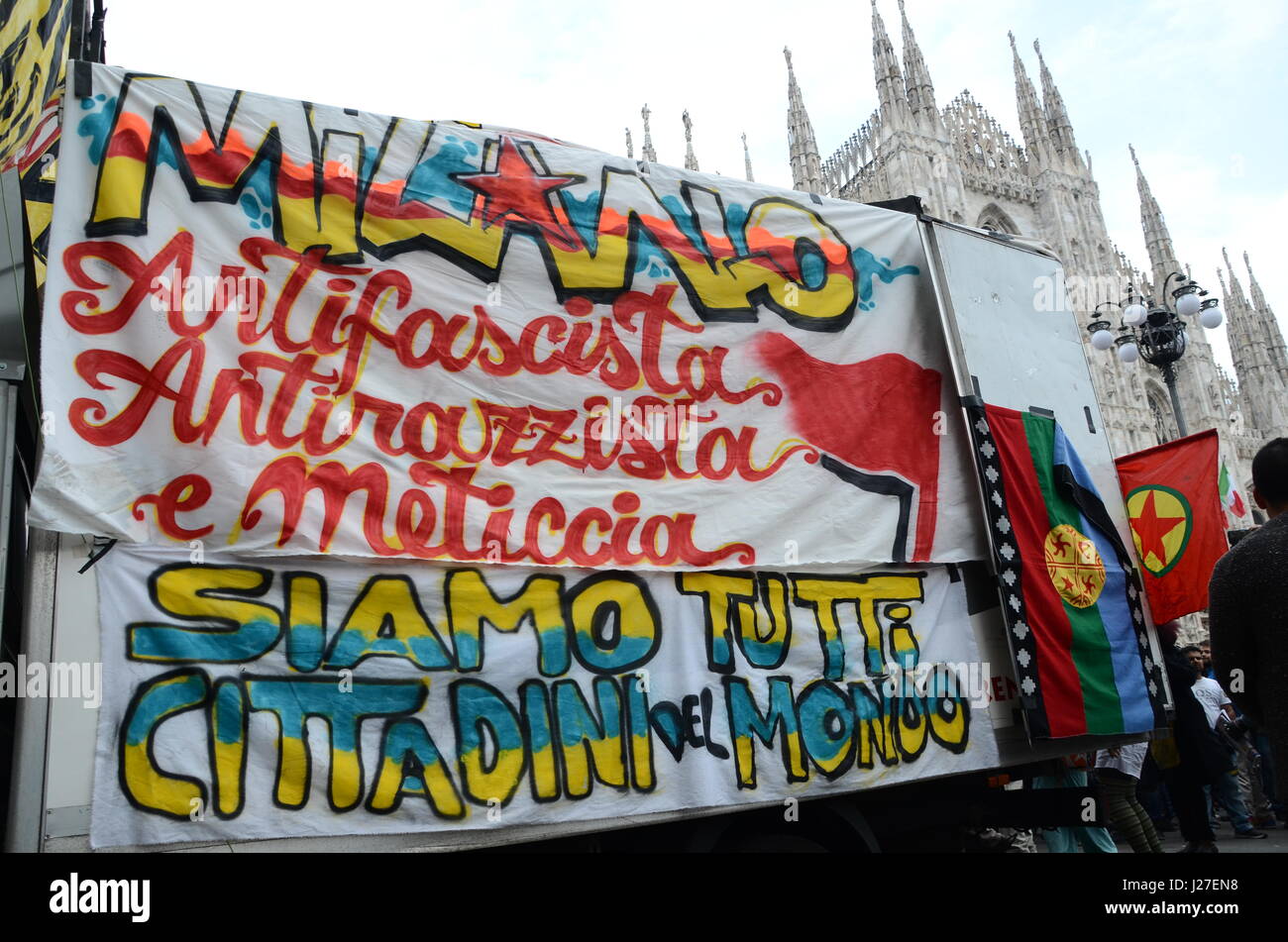 Milan, Italy. 25th Apr, 2017. Liberation Day Protests in Milan, Italy ...