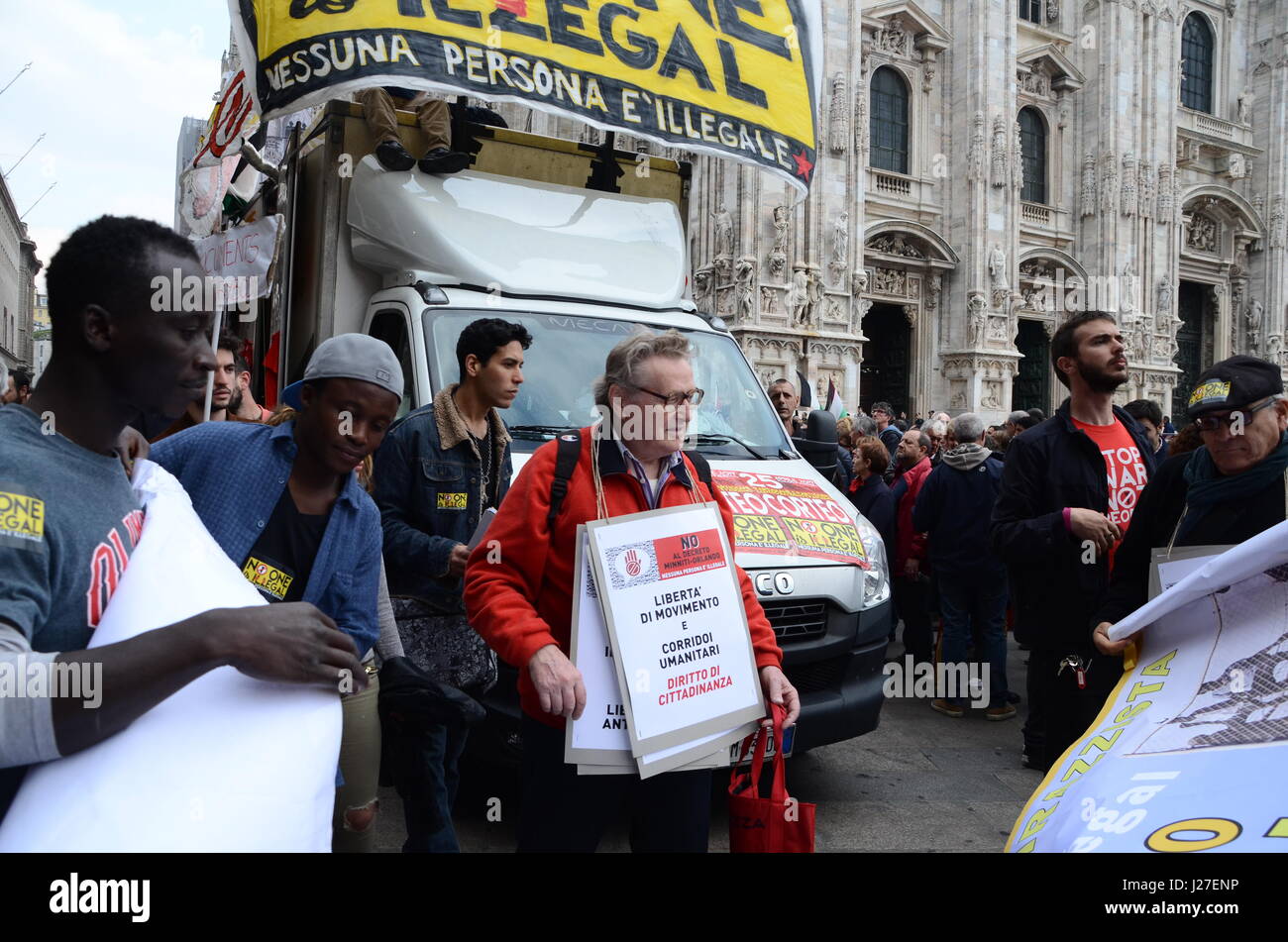 Milan, Italy. 25th Apr, 2017. Liberation Day Protests in Milan, Italy ...