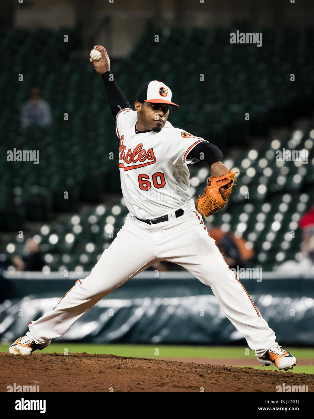 Baltimore, Maryland, USA. 24th Apr, 2017. Baltimore Orioles relief ...
