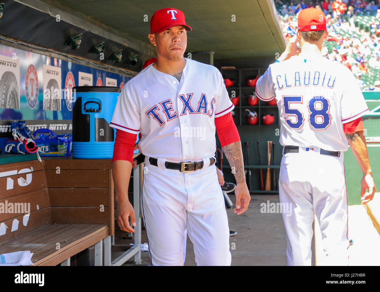 APR 23, 2017: Texas Rangers relief pitcher Keone Kela #50 during an MLB ...