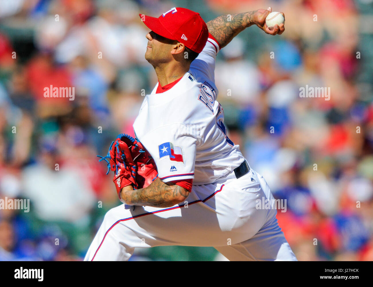 APR 23, 2017: Texas Rangers relief pitcher Matt Bush #51 during an MLB ...