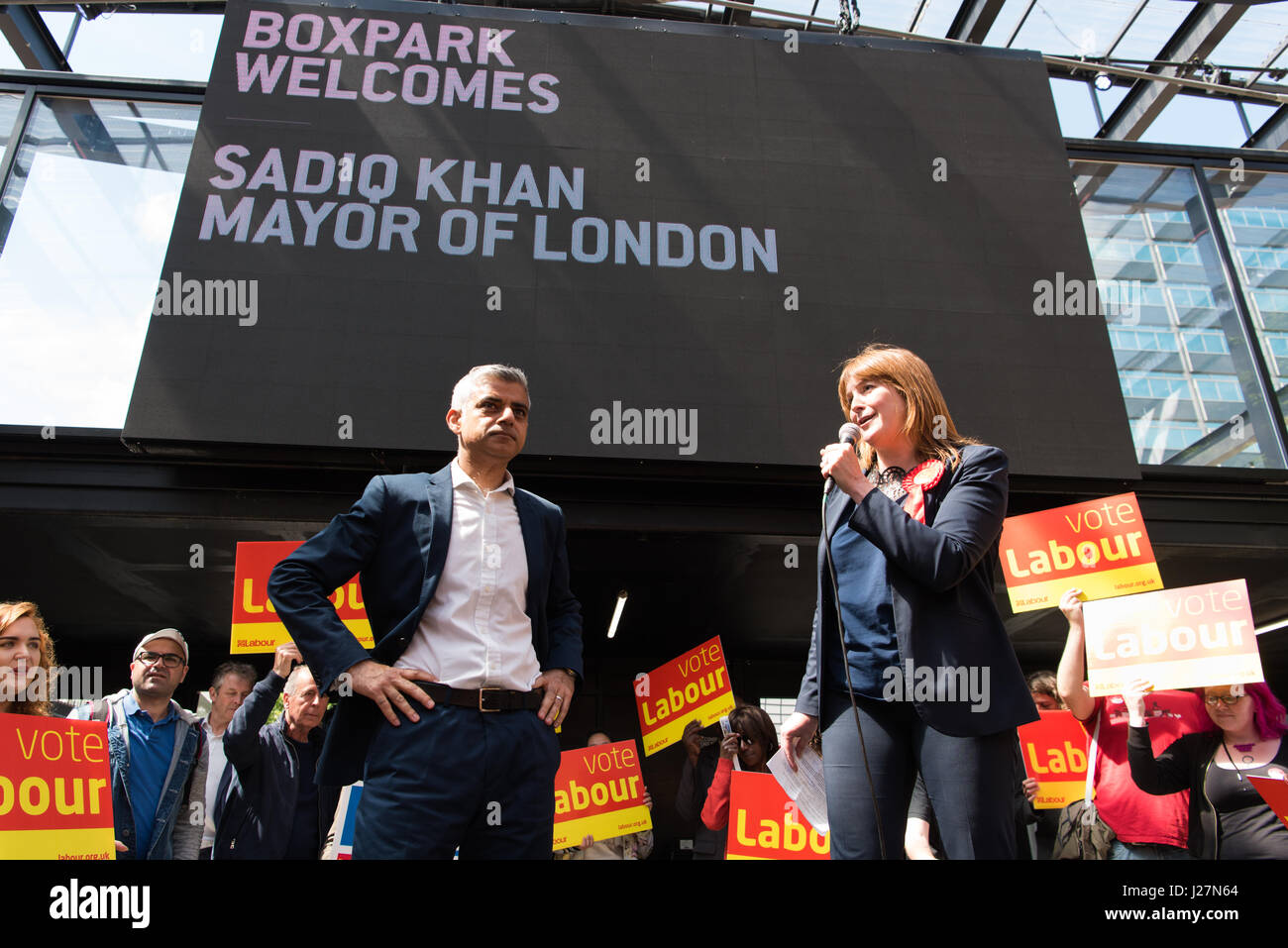 London, UK. 16th May, 2017. Croydon Central Labour candidate, Sarah ...