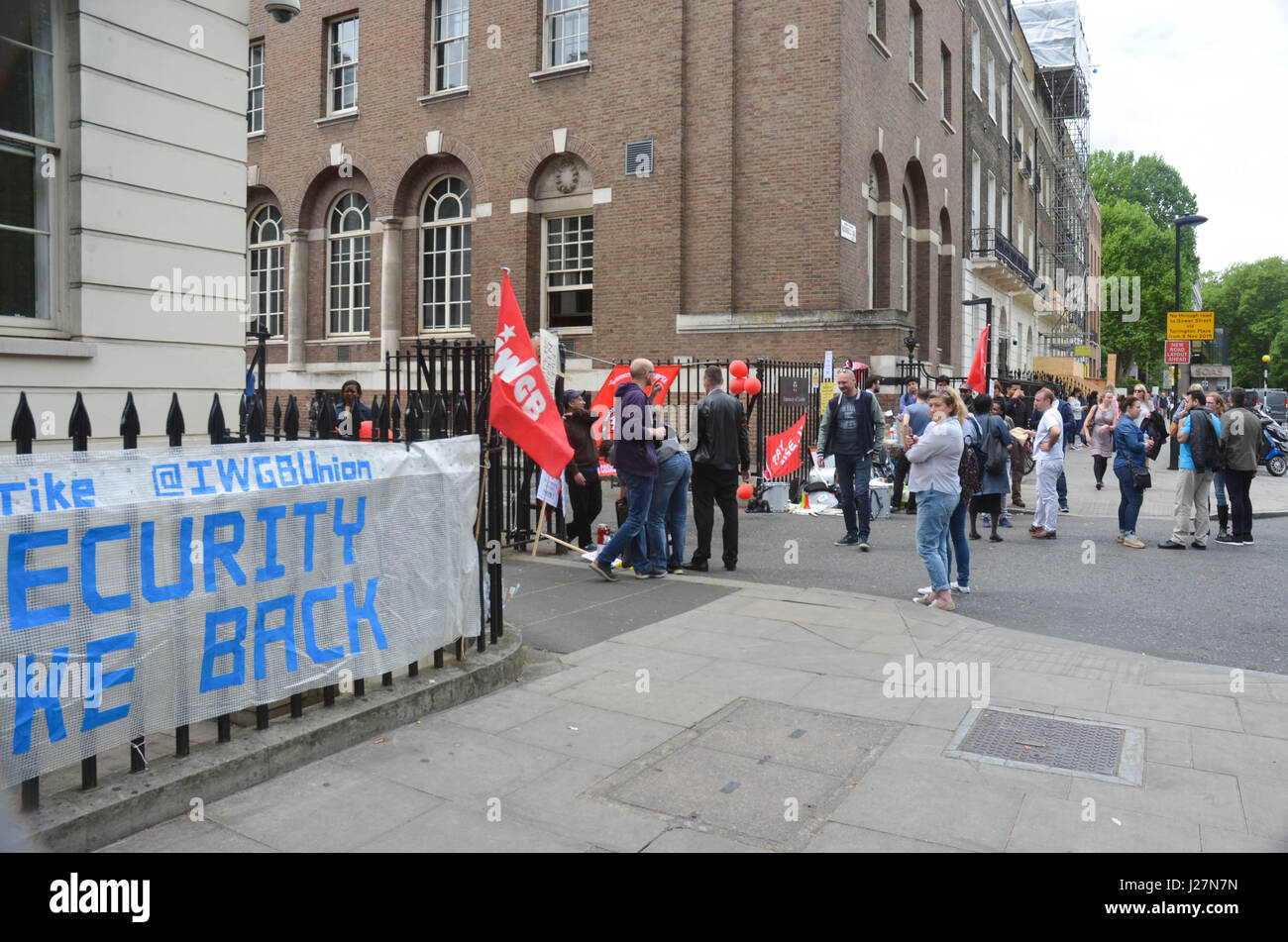 London, UK. 16th May, 2017. IWGB strike action, at University of ...