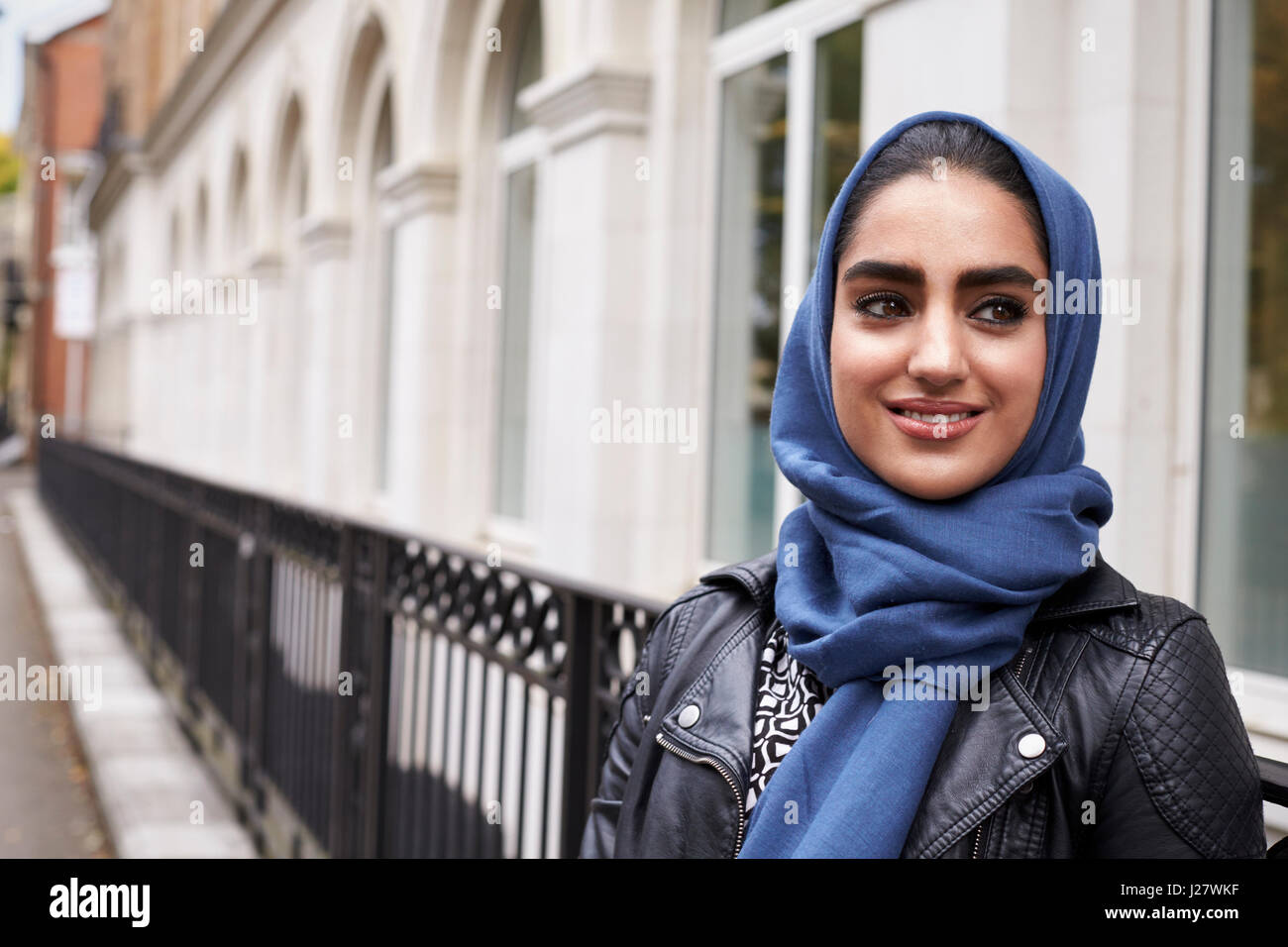Portrait Of British Muslim Woman In Urban Environment Stock Photo - Alamy