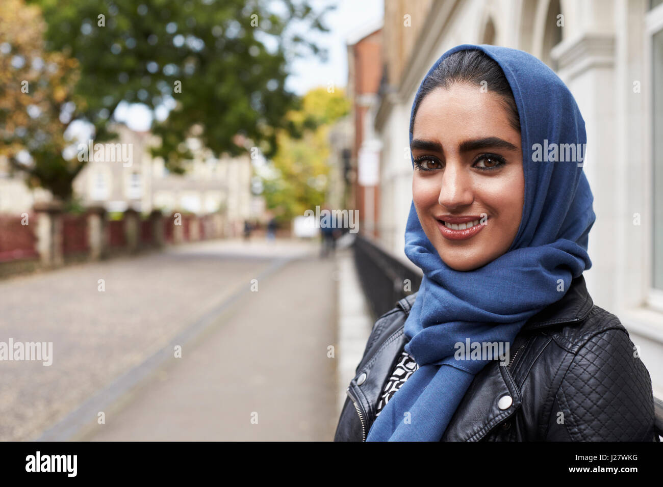 Portrait Of British Muslim Woman In Urban Environment Stock Photo - Alamy