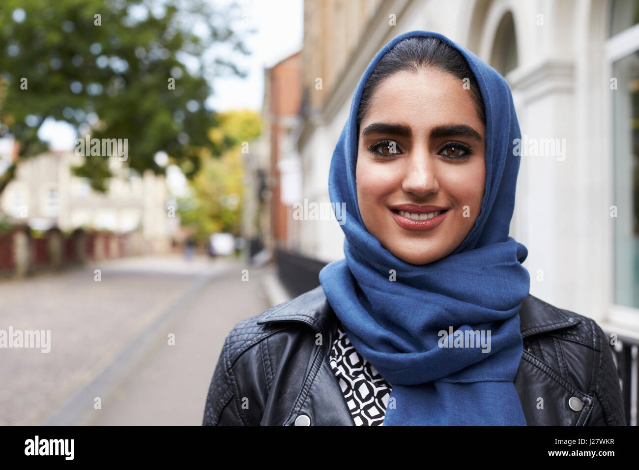 Portrait Of British Muslim Woman In Urban Environment Stock Photo - Alamy