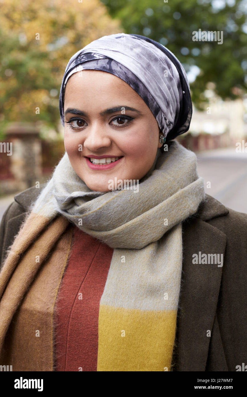 Portrait Of British Muslim Woman In Urban Environment Stock Photo - Alamy
