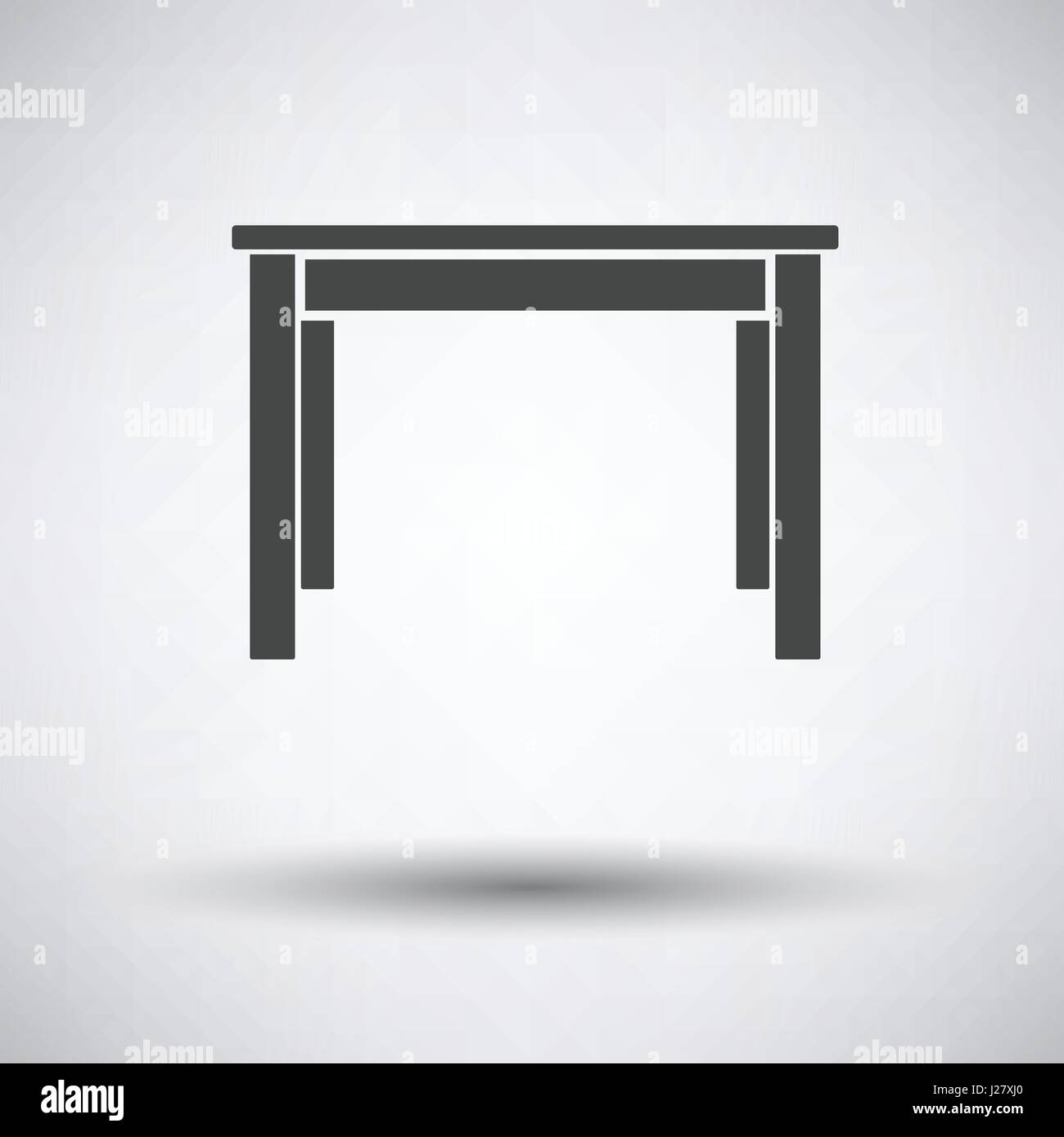 Dinner table icon on gray background, round shadow. Vector illustration ...