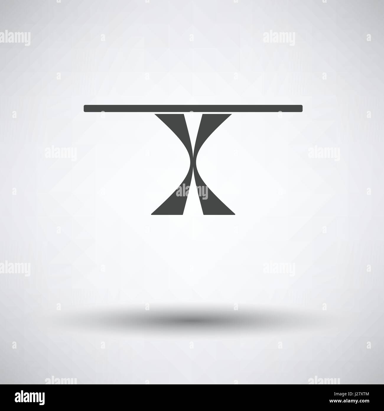 Dinner table icon on gray background, round shadow. Vector illustration ...