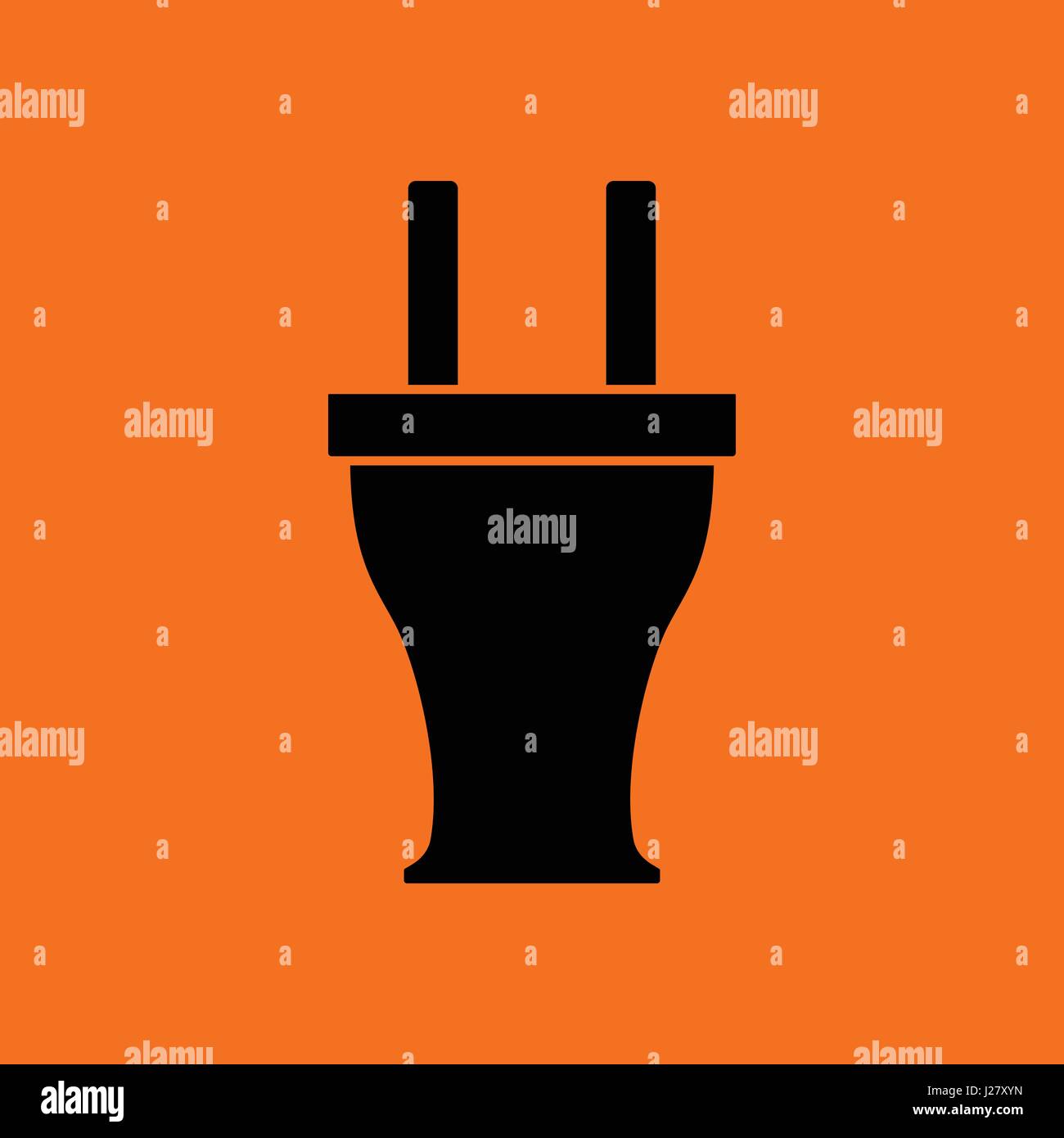 Electrical plug icon. Orange background with black. Vector illustration ...