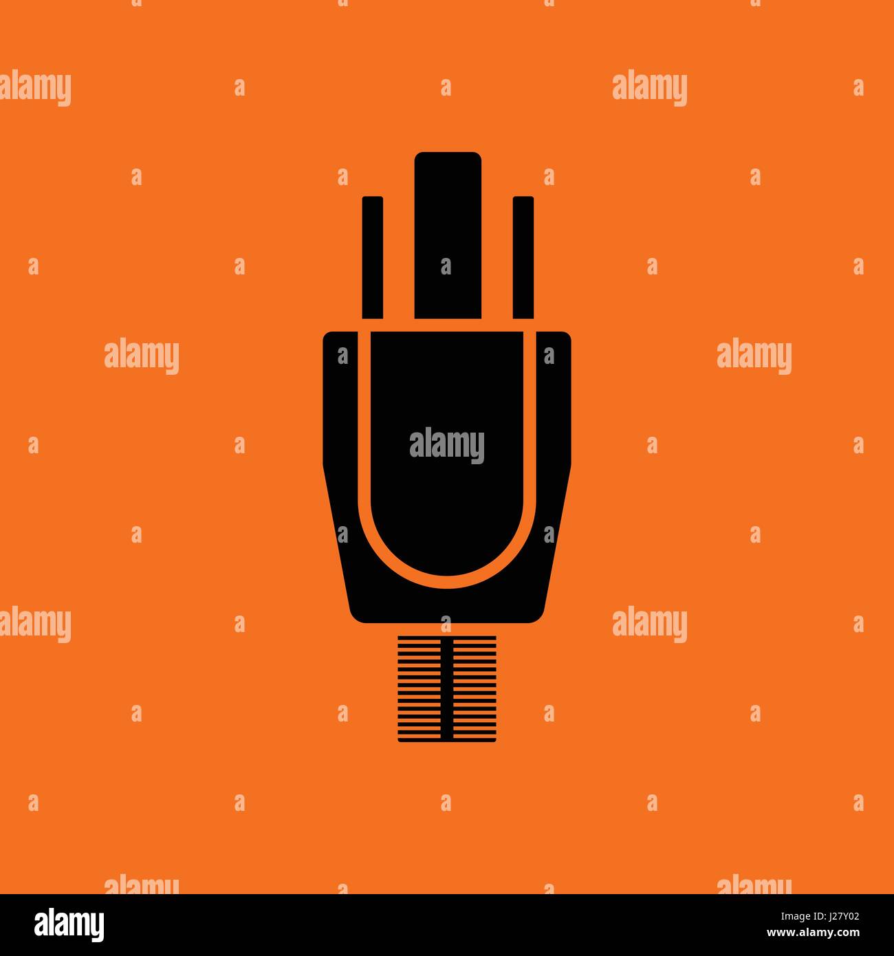 Electrical plug icon. Orange background with black. Vector illustration ...