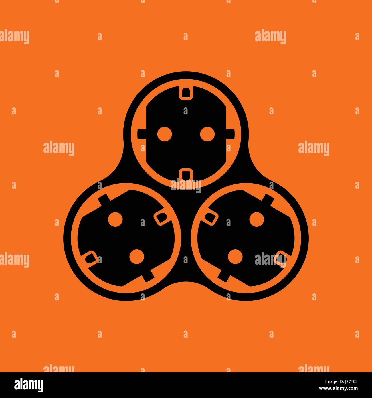 AC splitter icon. Orange background with black. Vector illustration ...