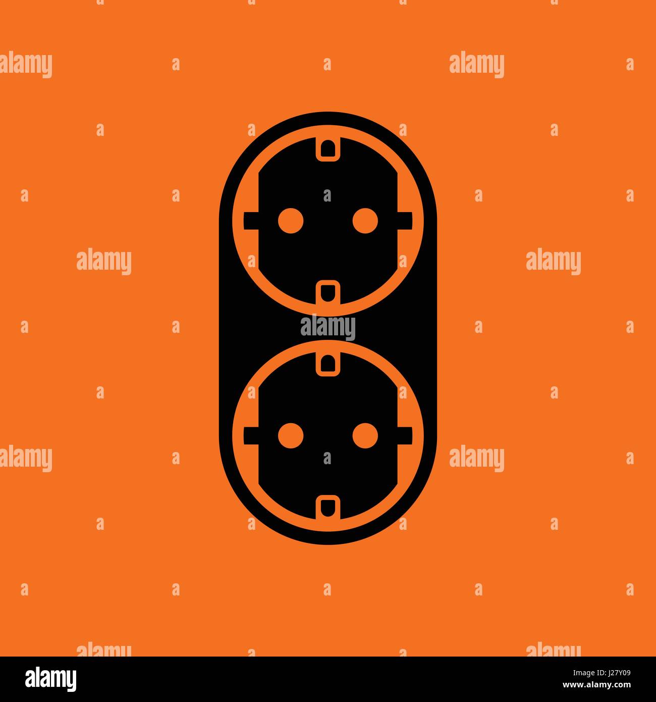 AC splitter icon. Orange background with black. Vector illustration ...