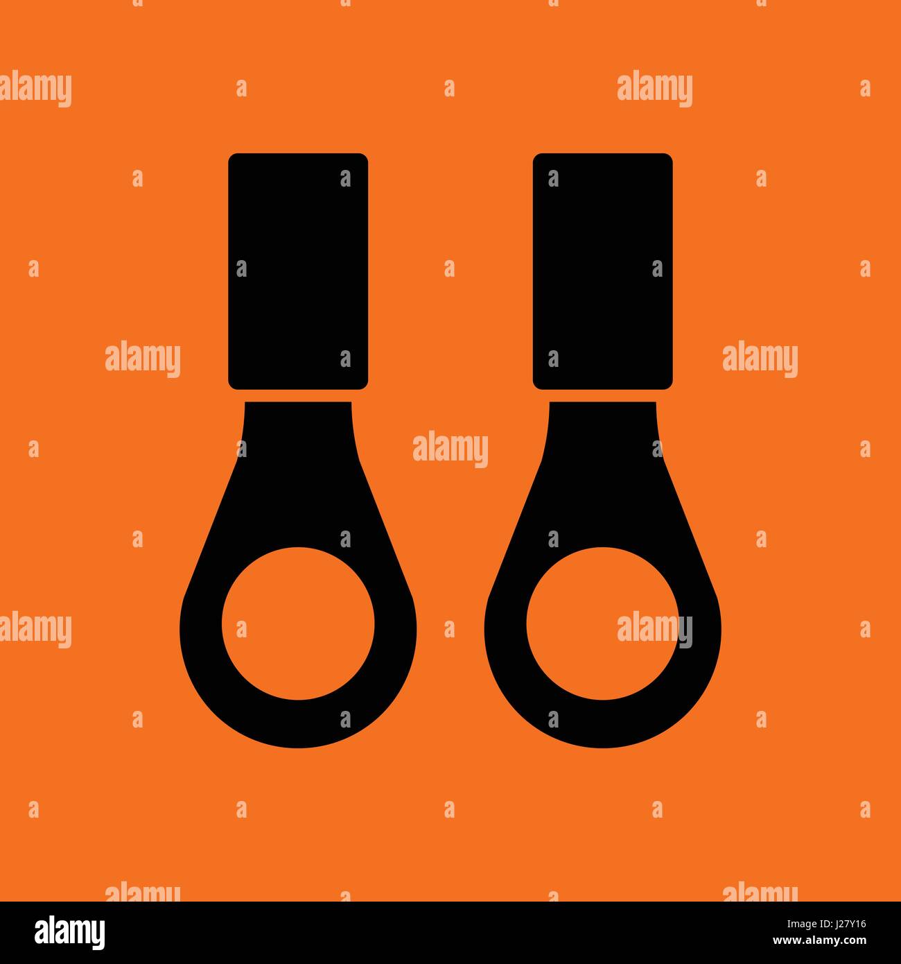 Connection terminal ring icon. Orange background with black. Vector ...
