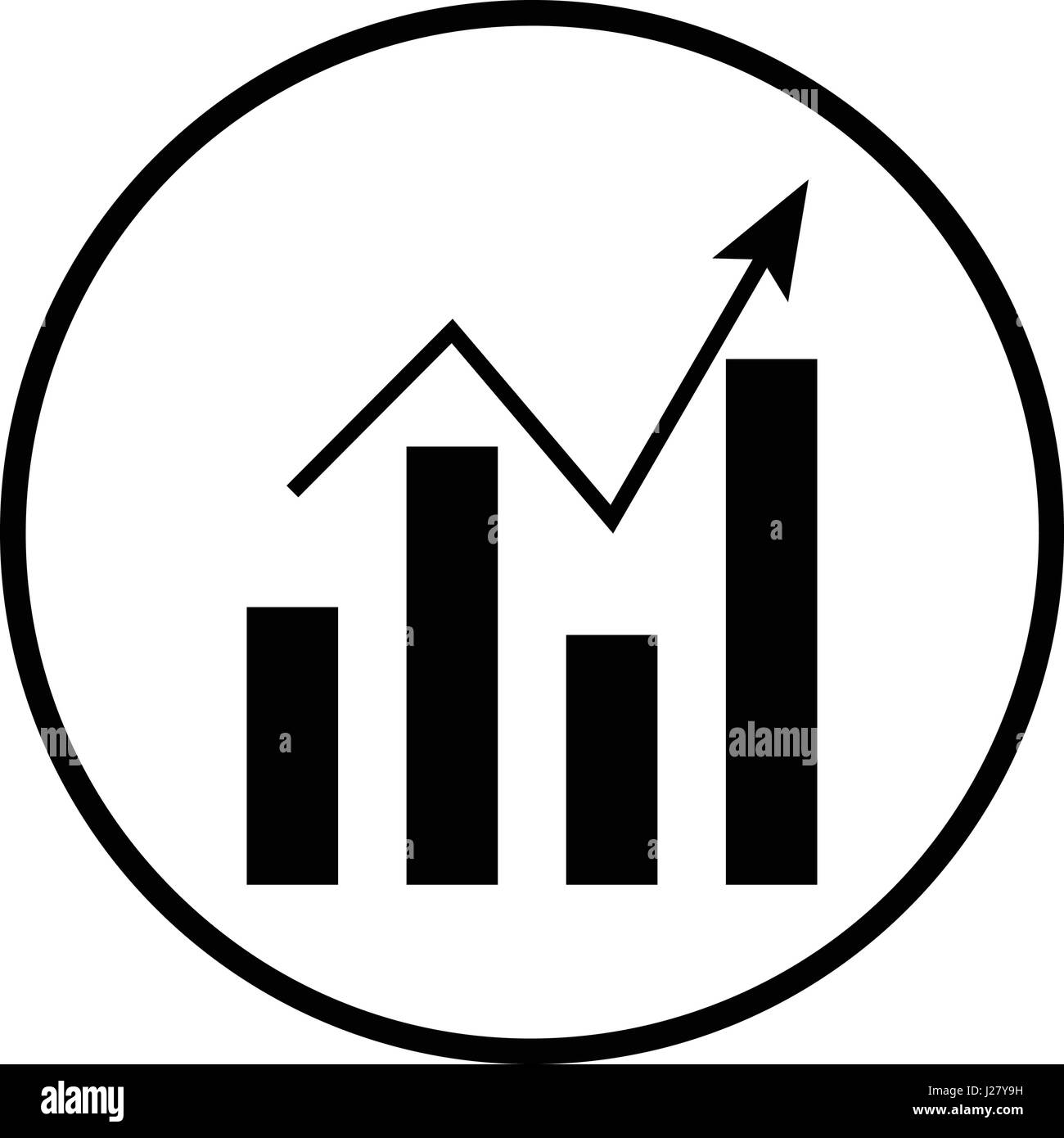 Analytics chart icon. Thin circle design. Vector illustration Stock ...