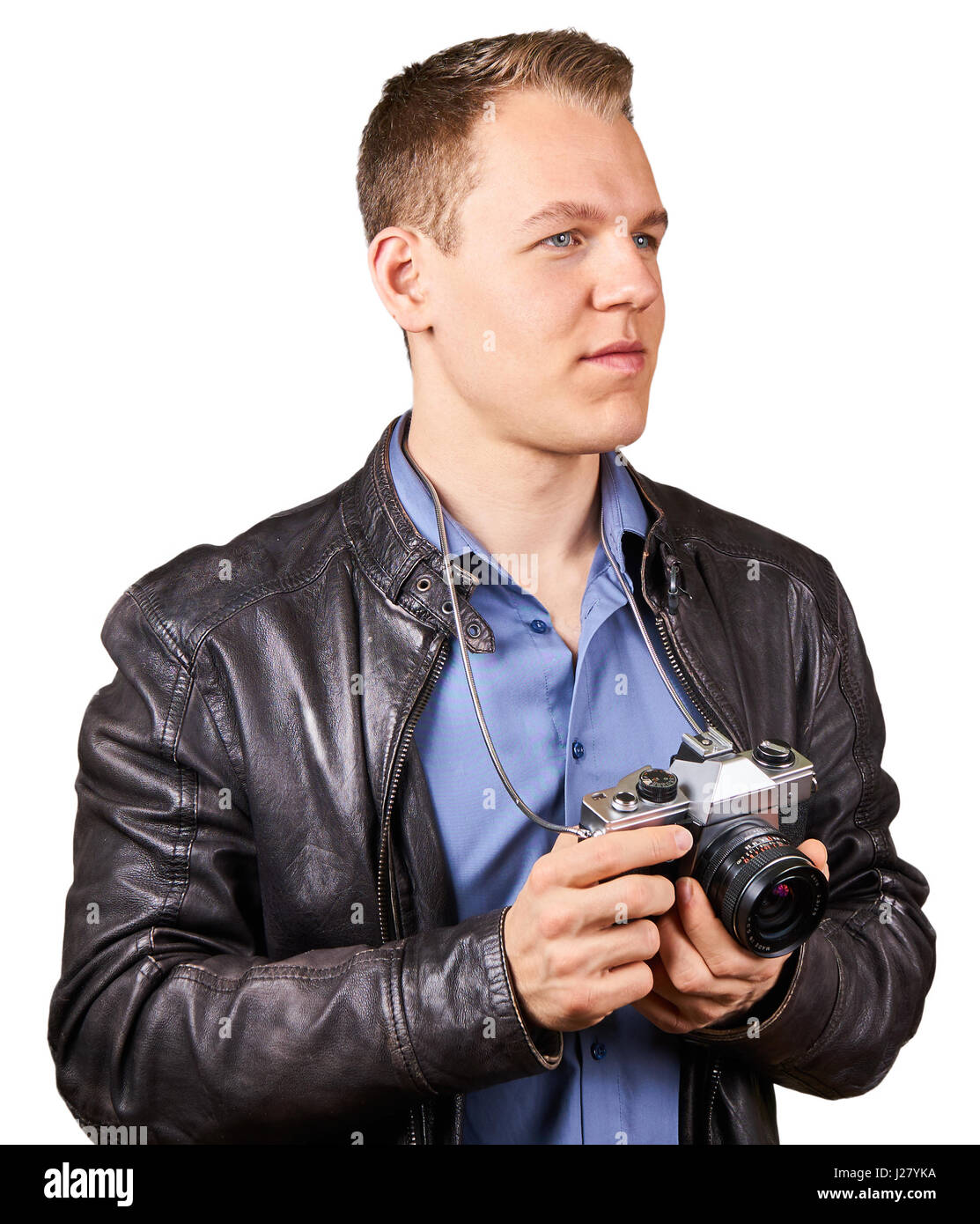 Old leather jacket hi-res stock photography and images - Alamy