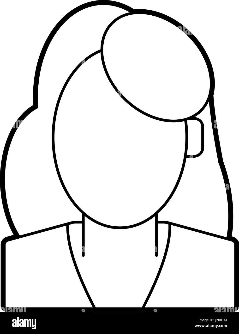 faceless woman with long red hair icon image Stock Vector Image & Art ...