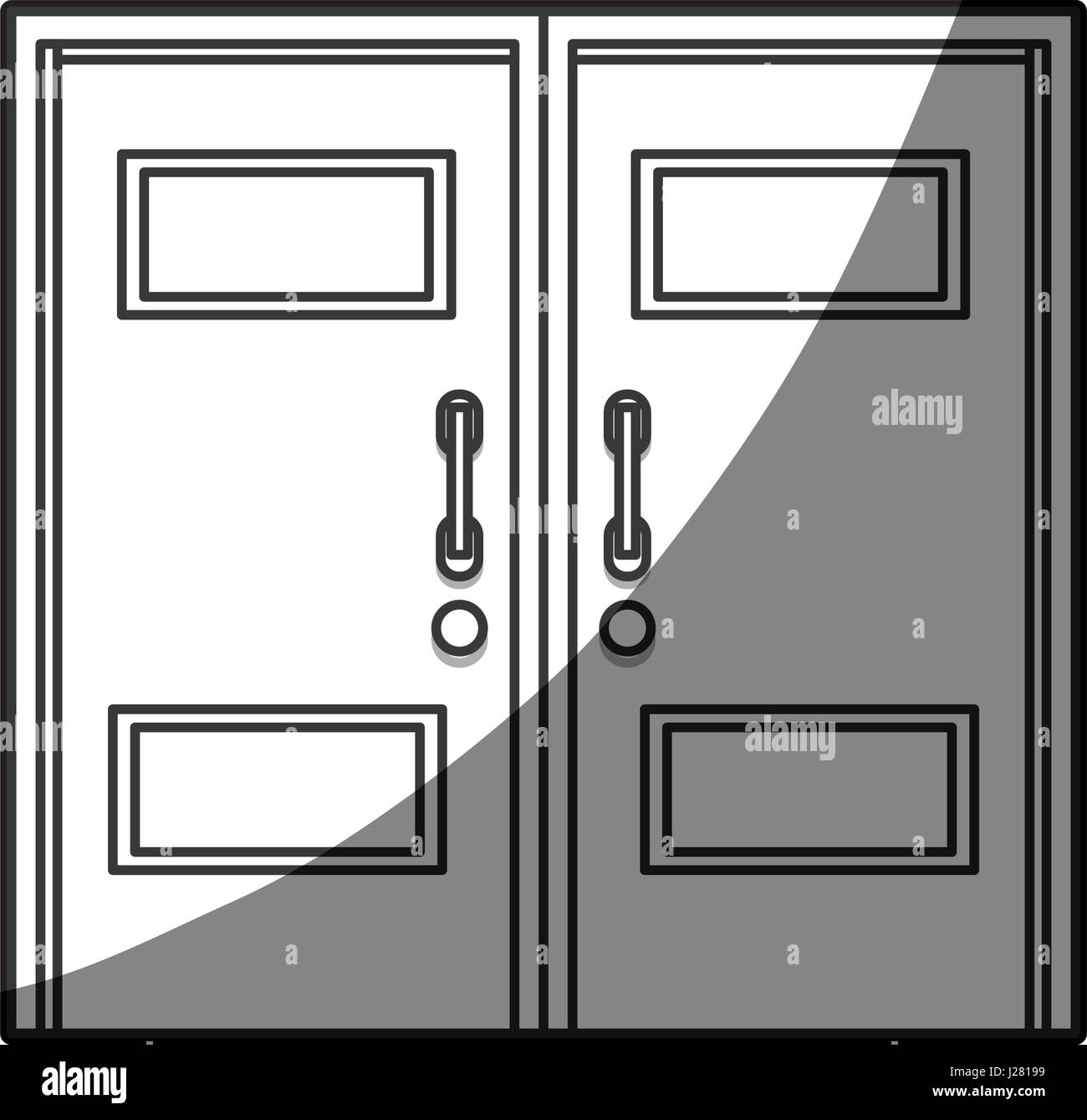 closed two door handle line shadow Stock Vector Image & Art - Alamy