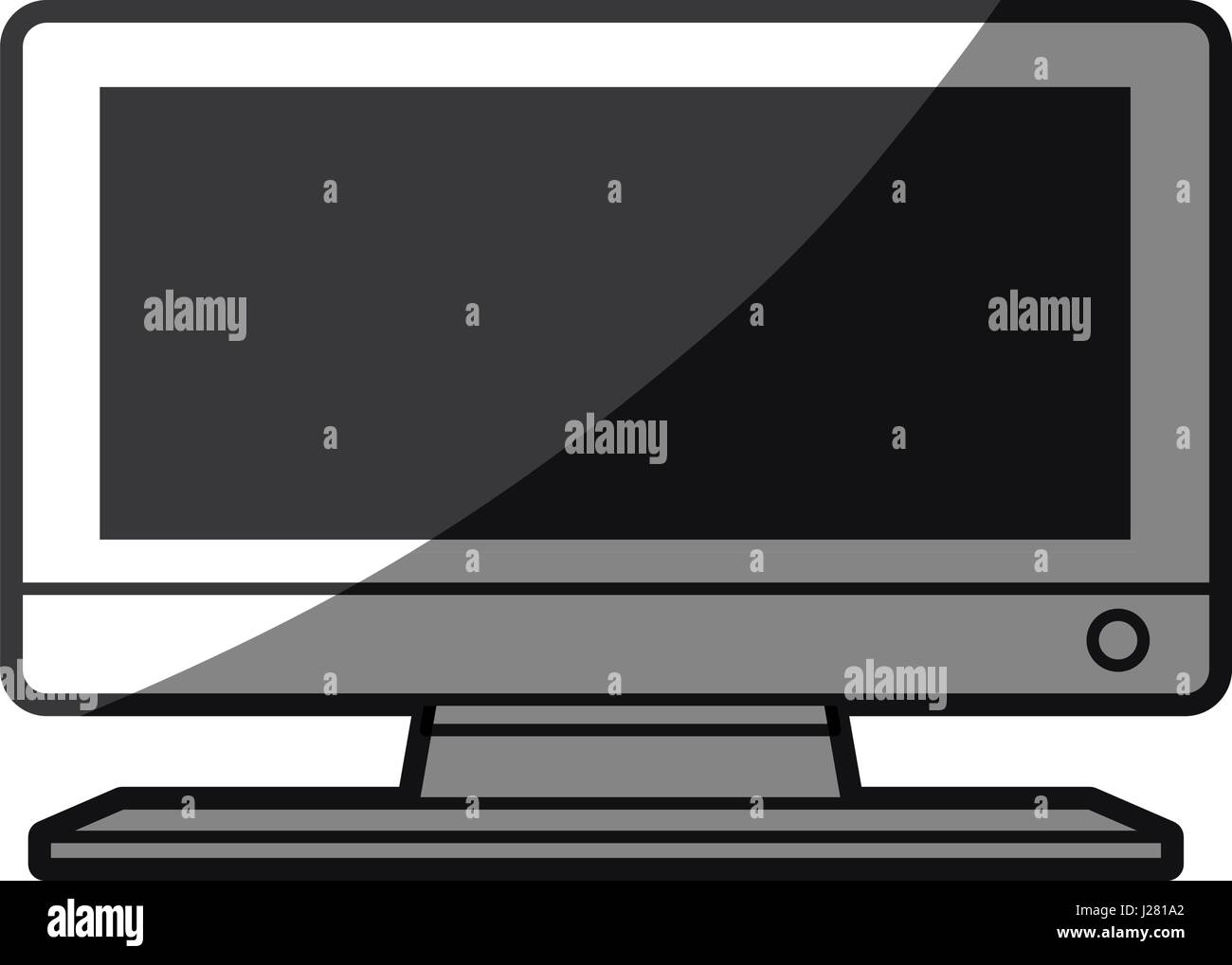 tv screen appliance entertainment shadow line Stock Vector Image & Art ...