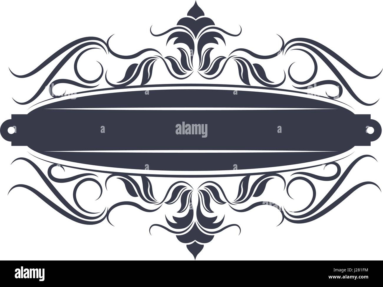 ornament flourishes plaque decoration vintage template Stock Vector ...