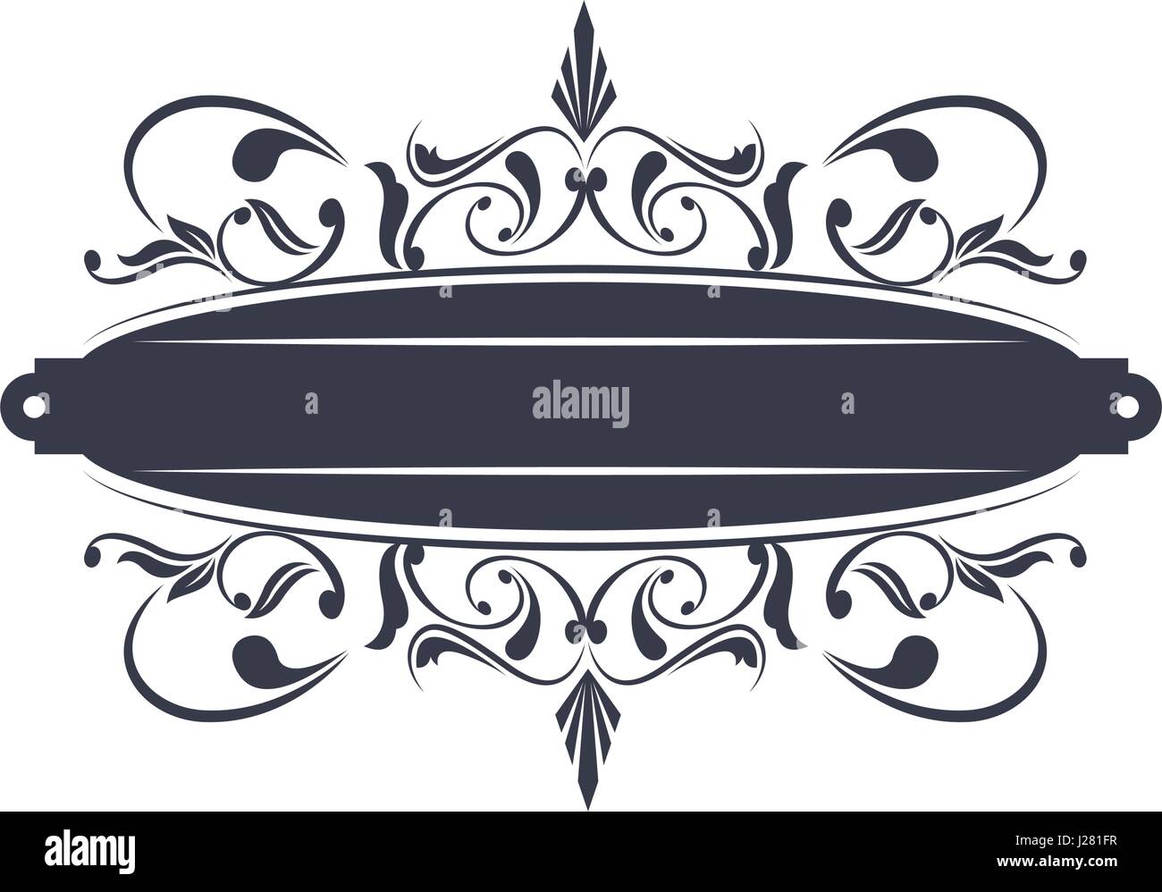 ornament flourishes plaque decoration vintage template Stock Vector ...