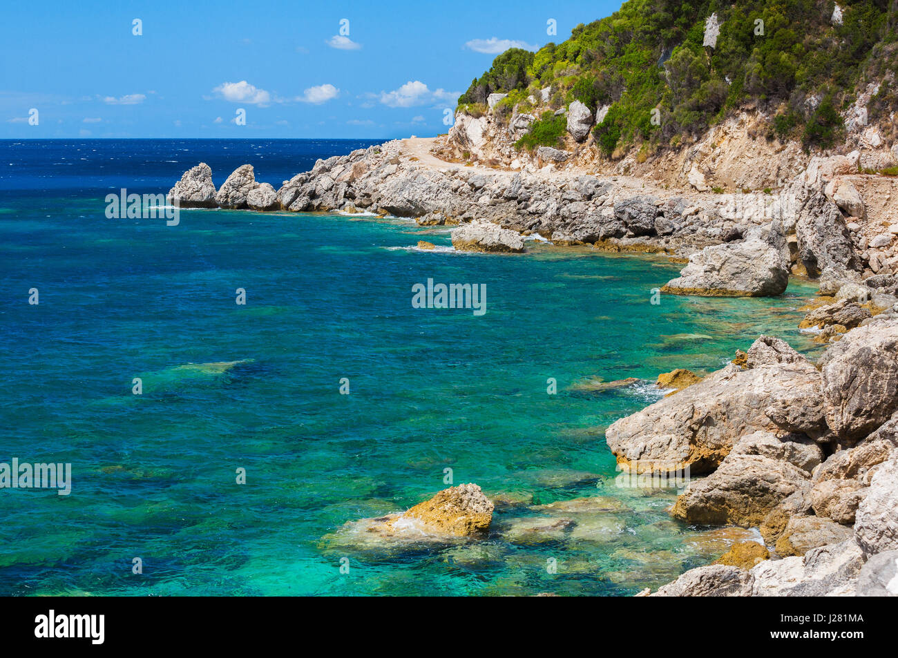 Ermones beach on Corfu, Kerkyra, Greece Stock Photo - Alamy