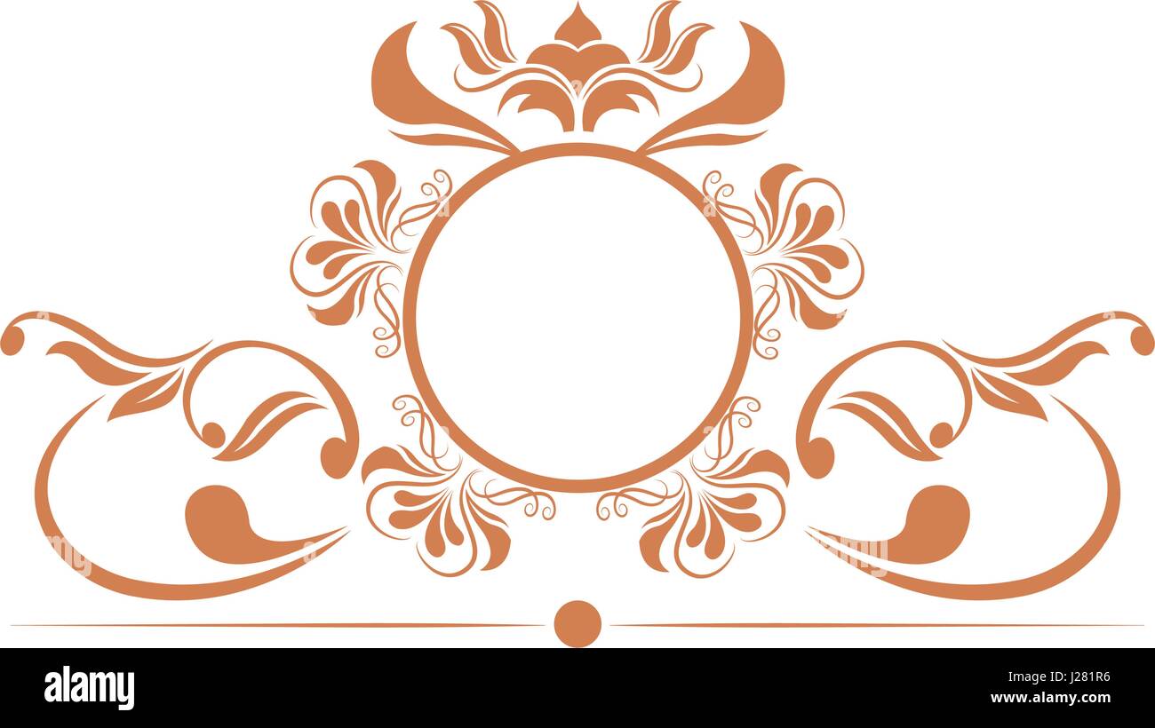 elegant round decorative frame flourish calligraphy golden Stock Vector ...