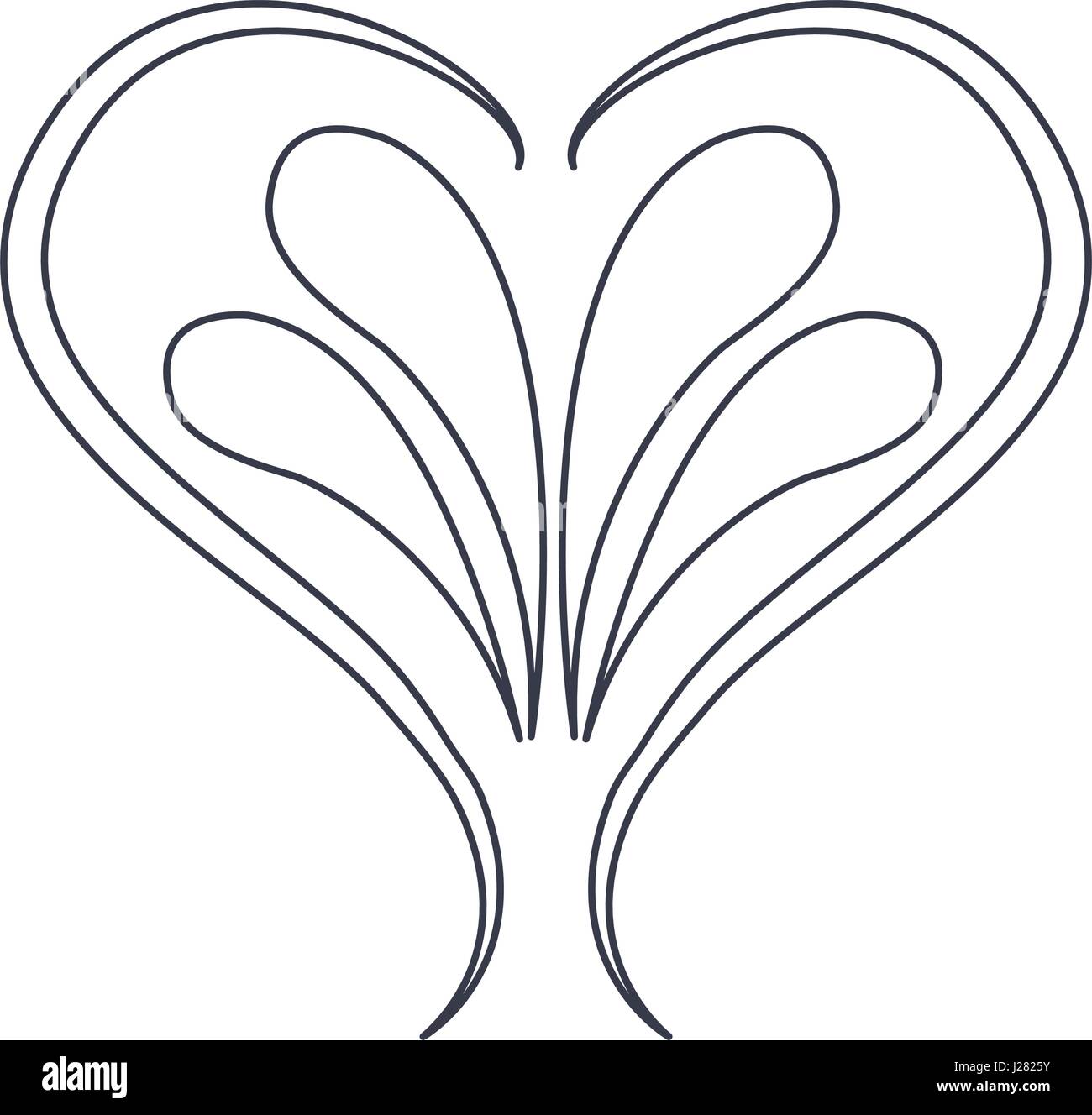 swirl heart vintage baroque ornament style line Stock Vector Image ...